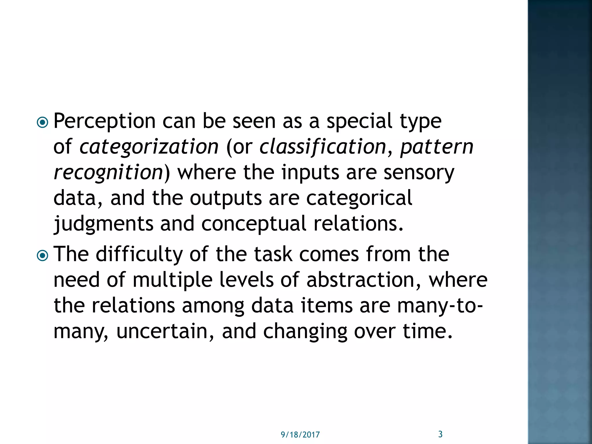 Perception in artificial intelligence | PPTX