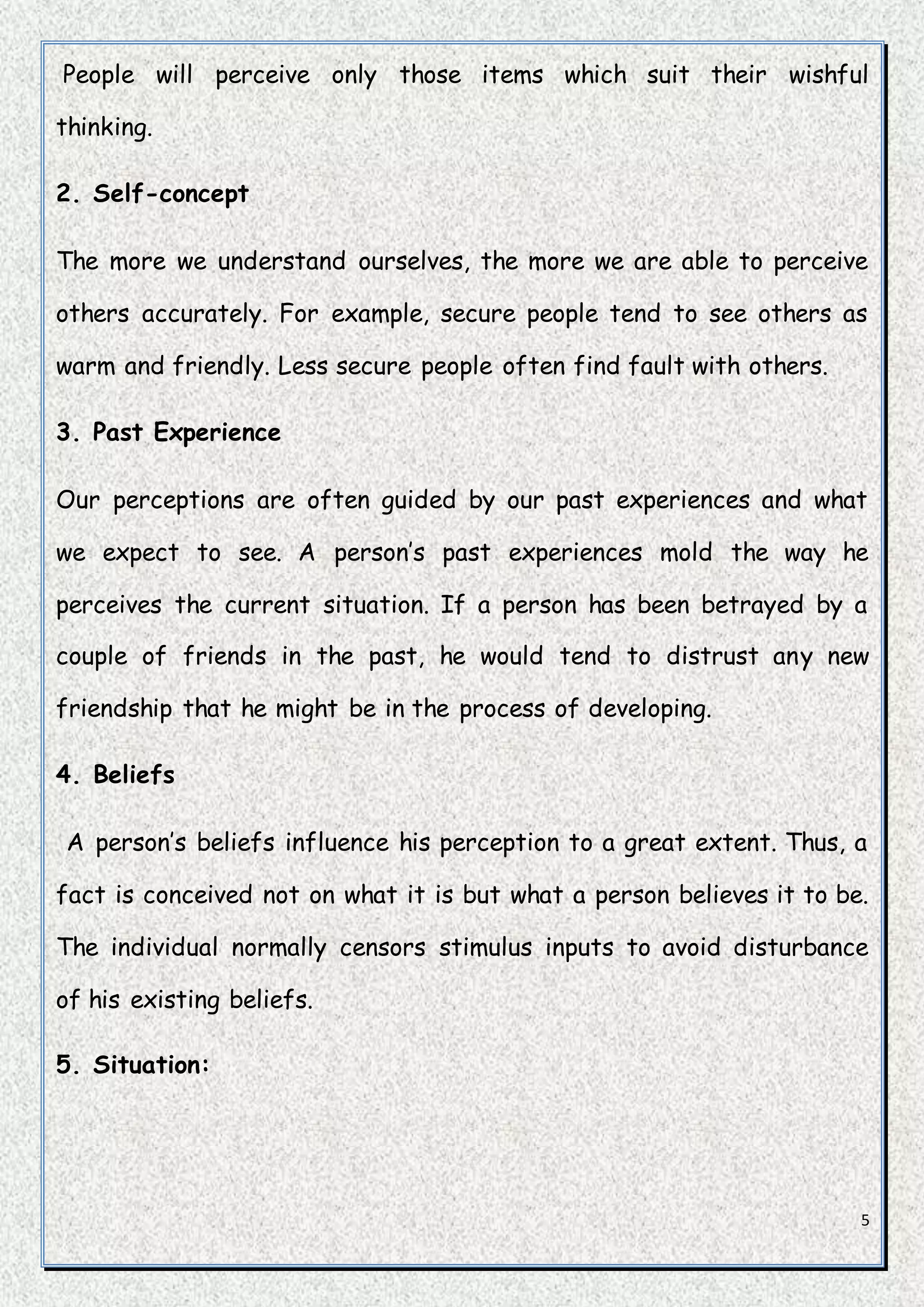 Notes on Perception in organisation Behavior (Notes for BBA/B.com ...