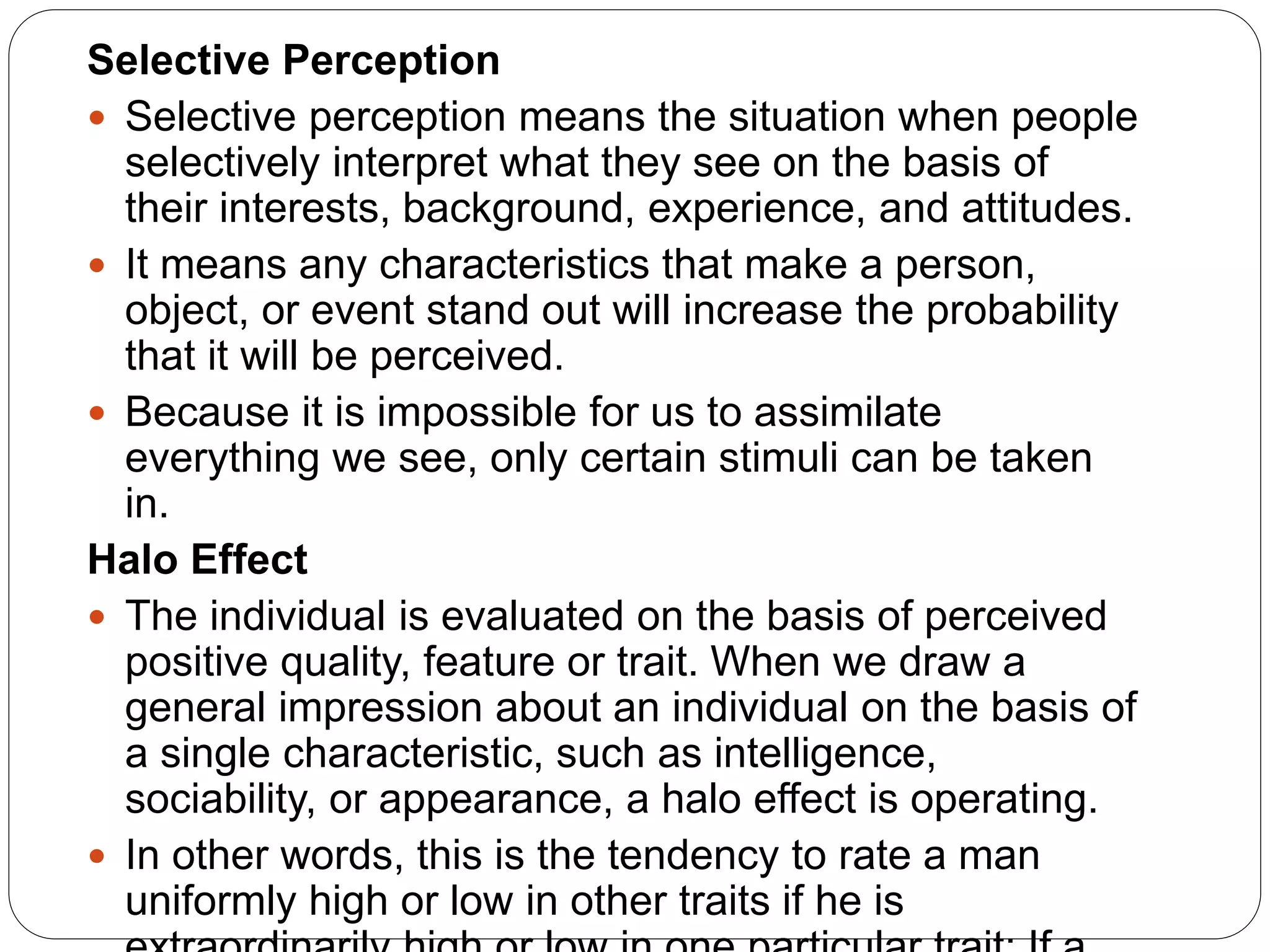 Perception ( meaning, process & significance) 09042020 | PPTX