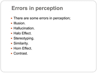 Perception ( meaning, process & significance) 09042020 | PPT