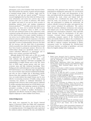Perception of front of-pack labels | PDF | Nutrition | Healthy Living