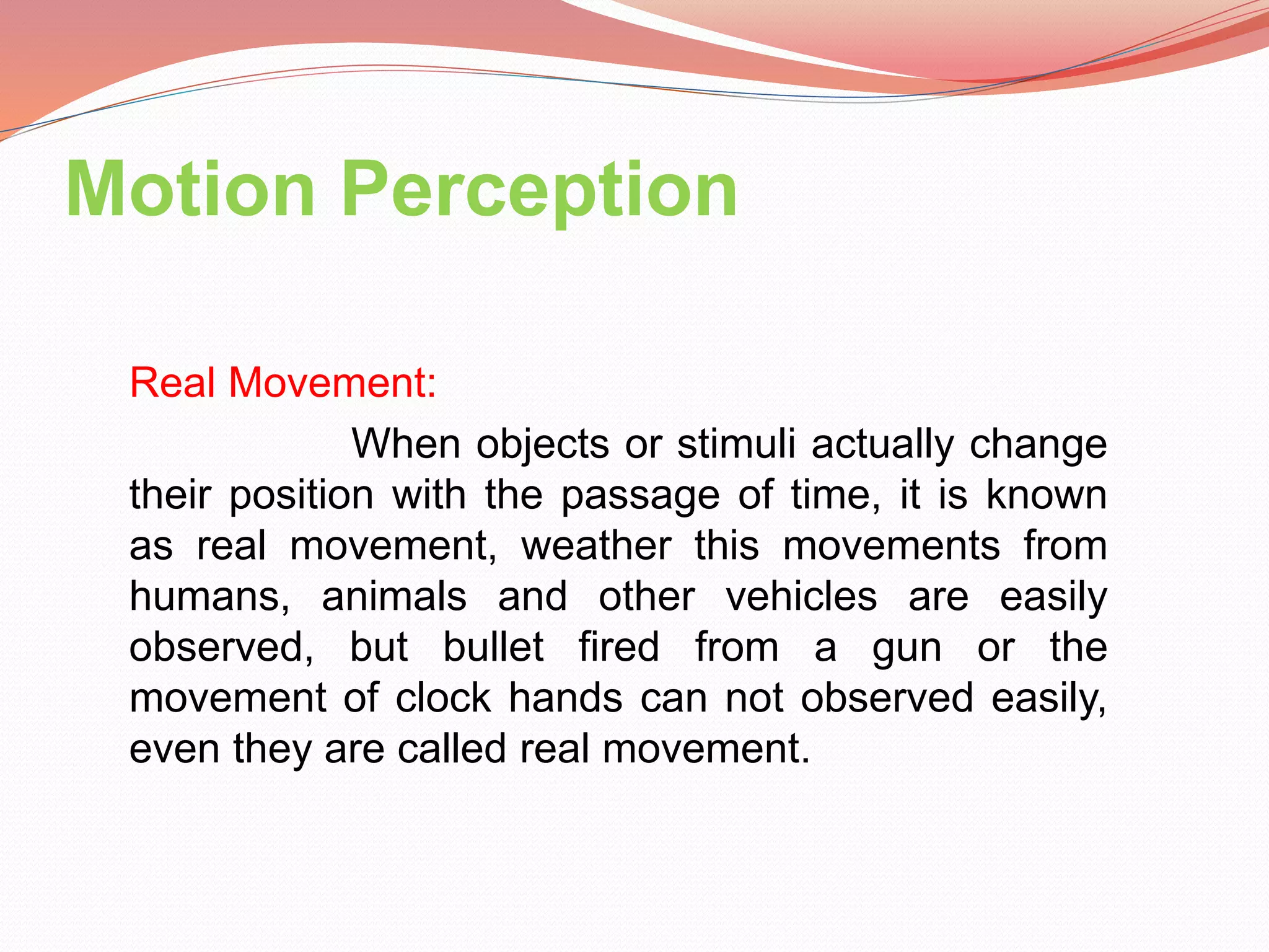 Perception of movement and time perception | PPTX
