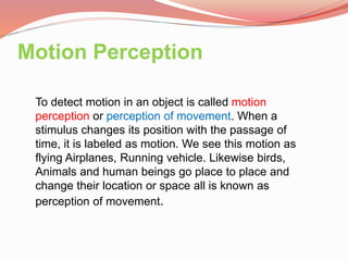 Perception of movement and time perception | PPTX