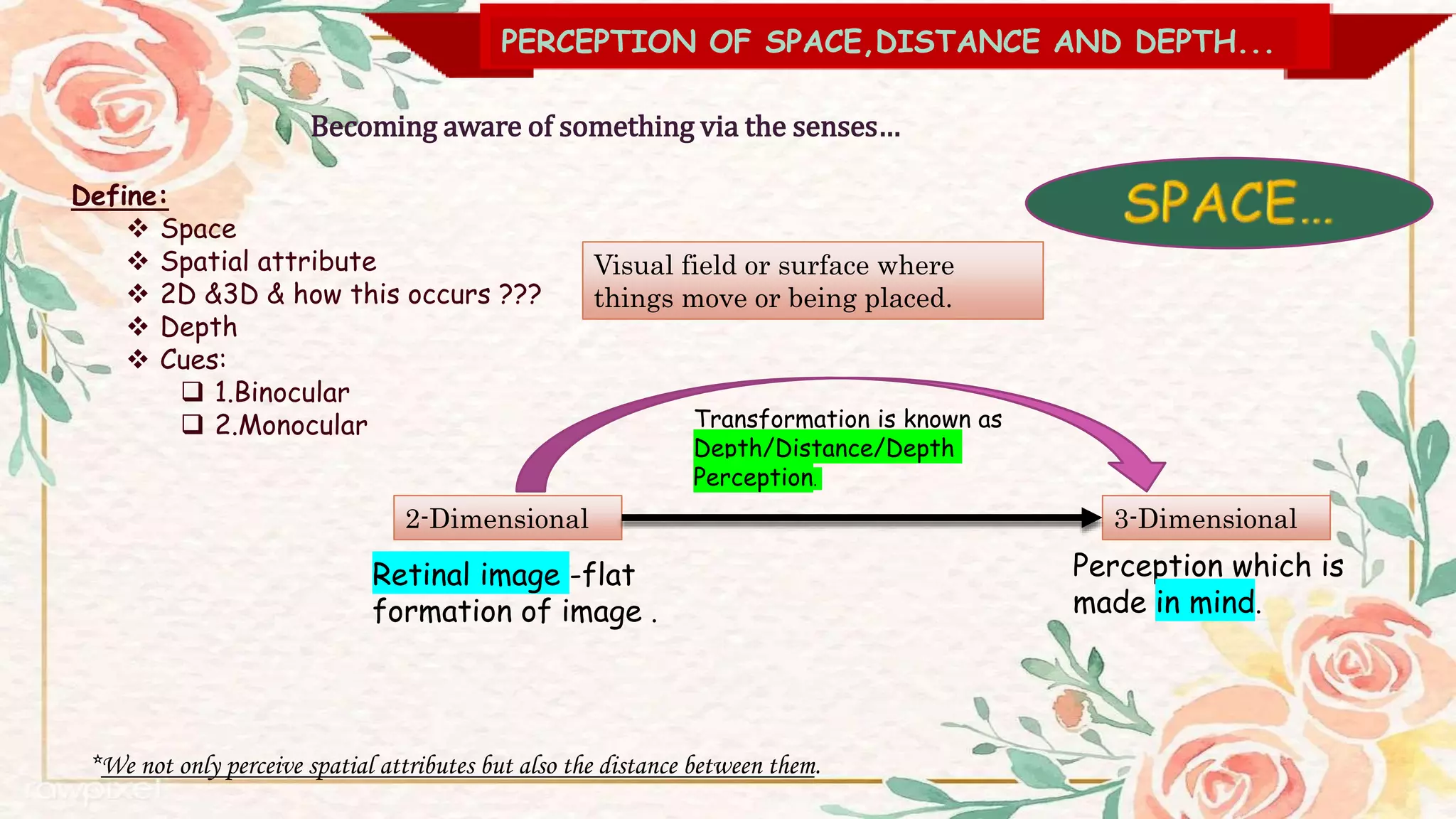 PERCEPTION OF SPACE,DEPTH AND DISTANCE.pptx