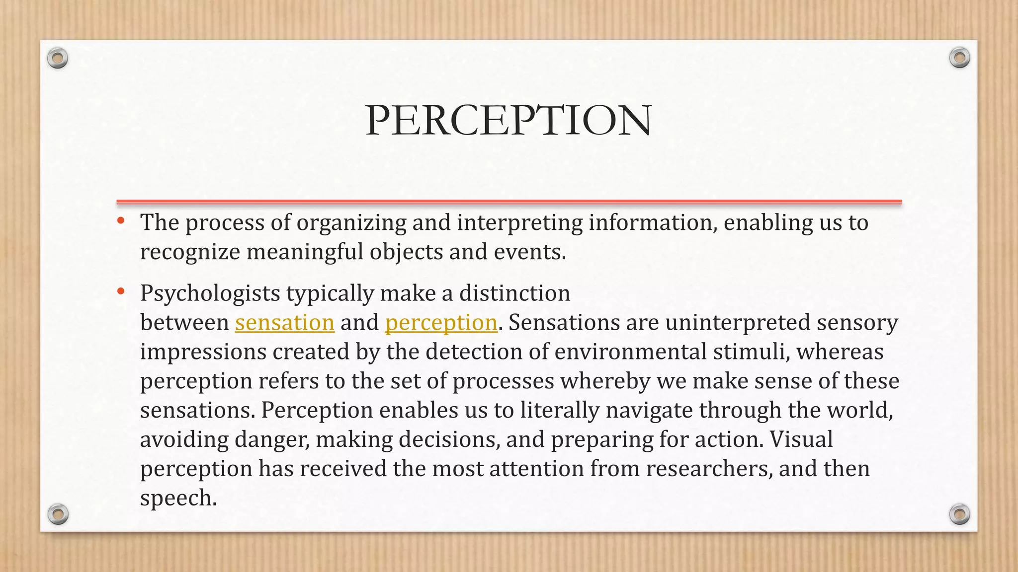 Perception & peripheral nervous system (pns) | PPTX