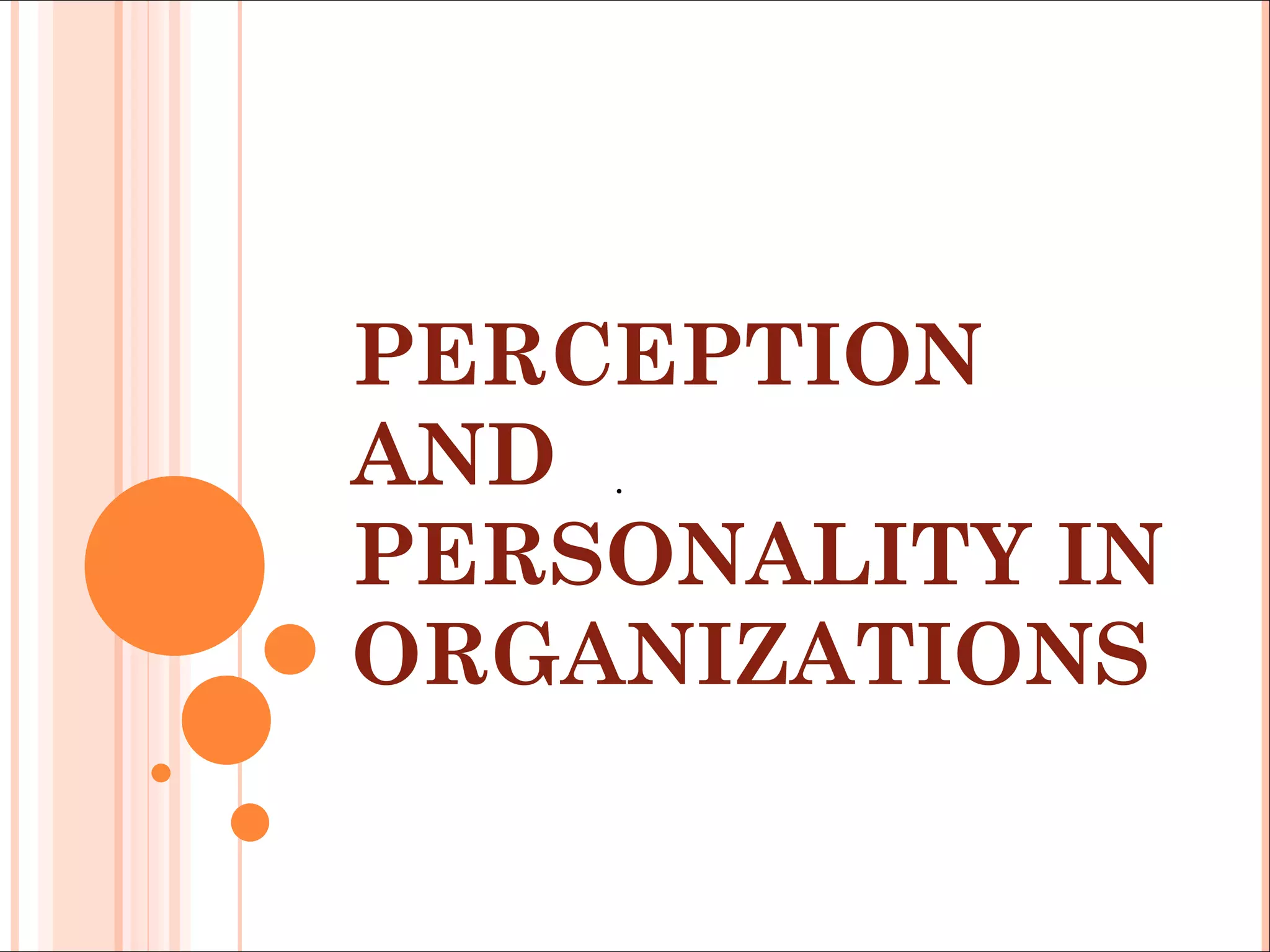 Perception & personality | PPT