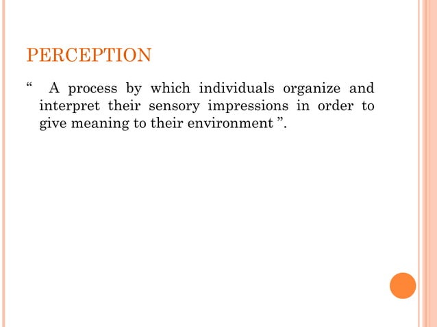 Perception & personality | PPT | Science