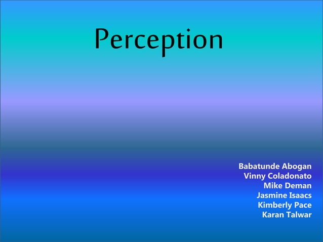 Perception ppt | PPTX