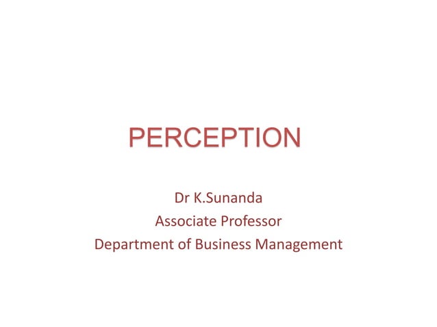 Perception | PPTX
