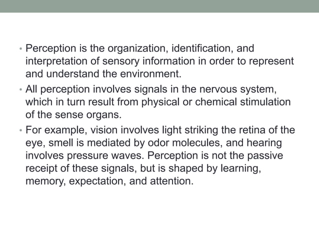 Perception presentation | PPT