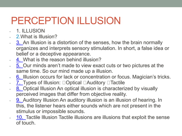 Perception presentation | PPT