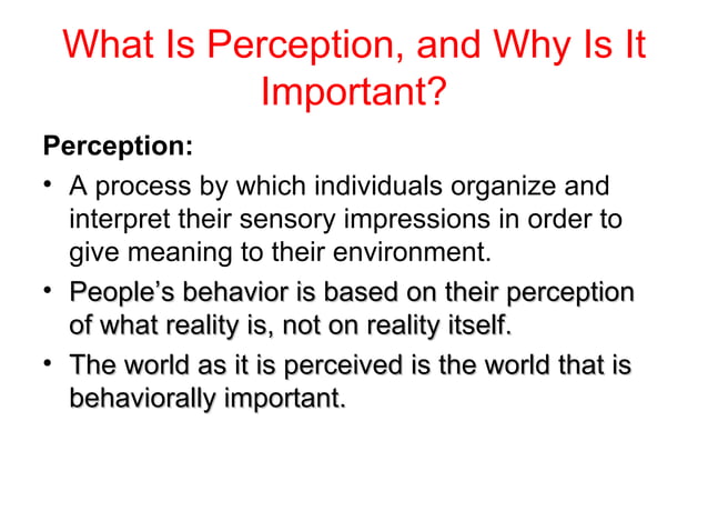 Perceptions in management | PPT