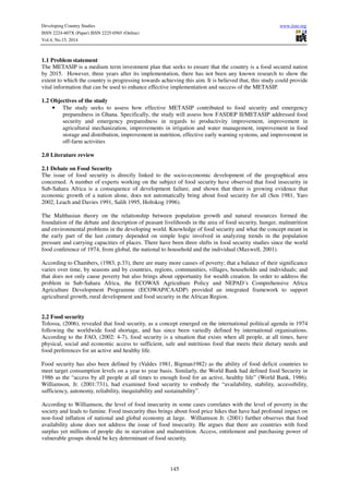 Perceptions on the impact of metasip on food security in | PDF