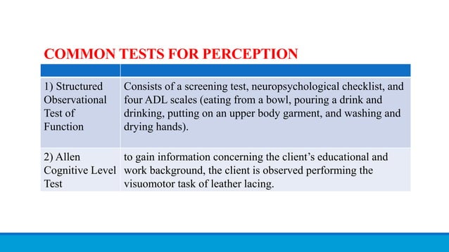 Perception testing and training | PPTX