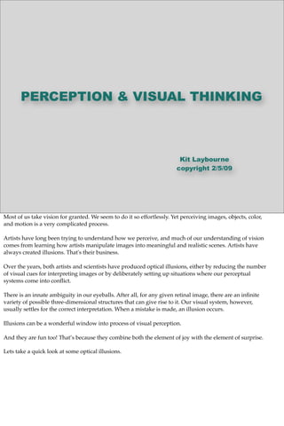 Perception & visual thinking | PDF