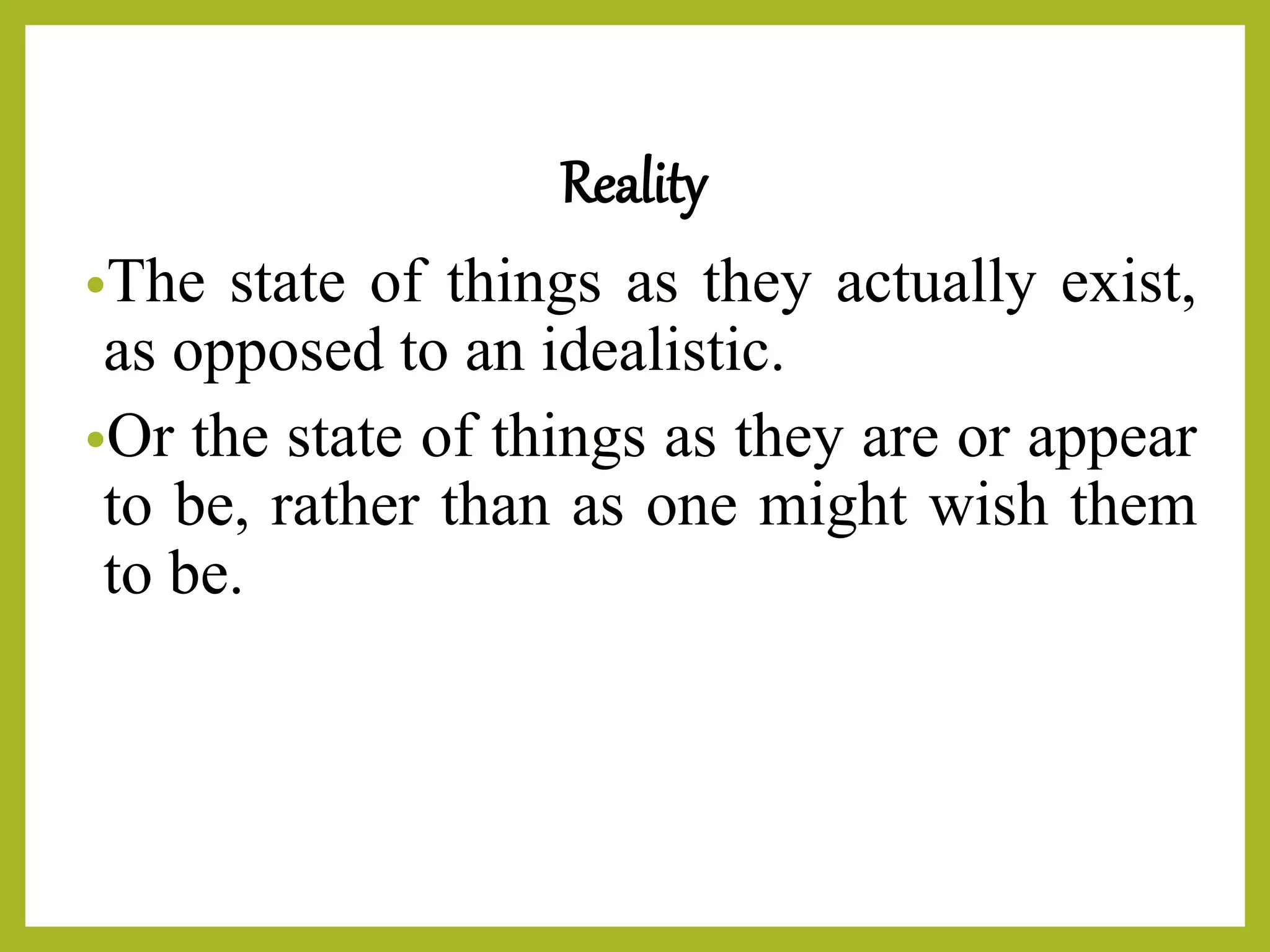 Perception vs Reality | PPTX