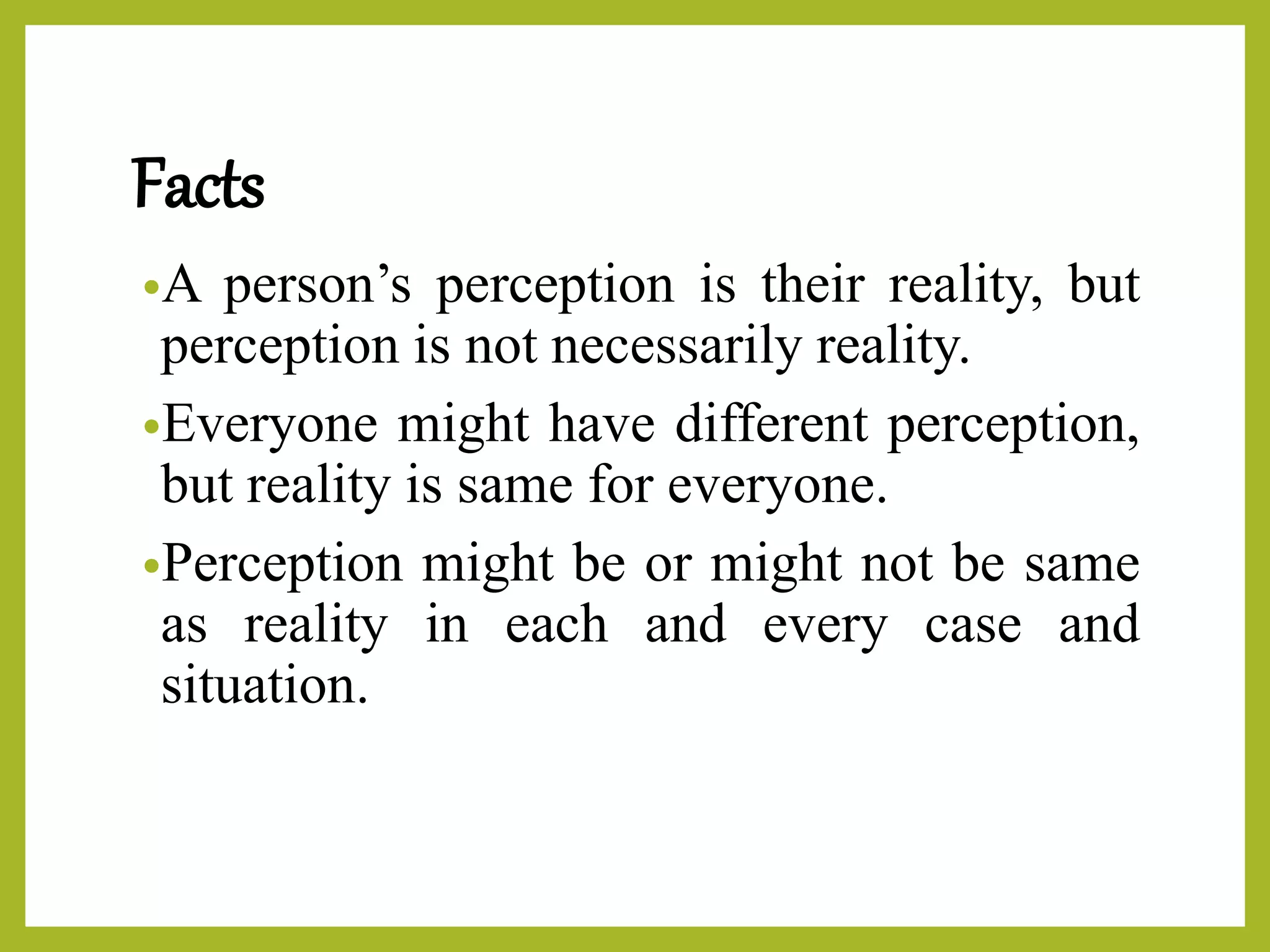 Perception vs Reality | PPTX