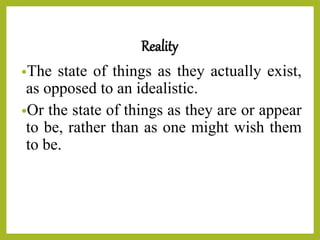 Perception vs Reality | PPTX