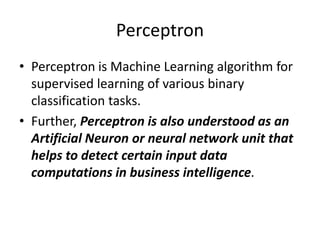 Introduction to Perceptron and Neural Network.pptx | Artificial Intelligence | Technology ...