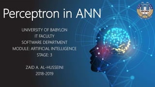 Perceptron in ANN | PPSX