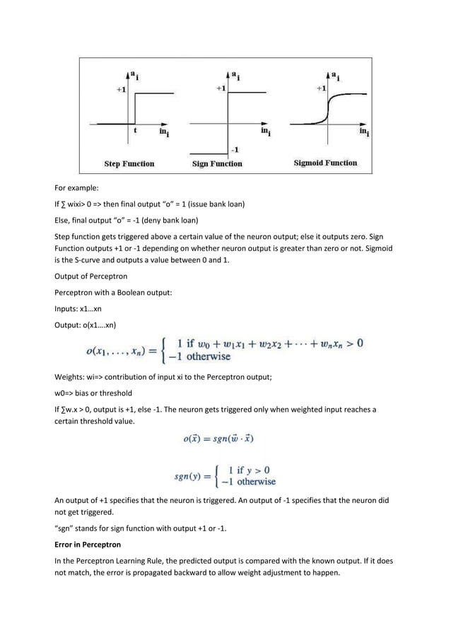 Perceptron Study Material with XOR example | PDF