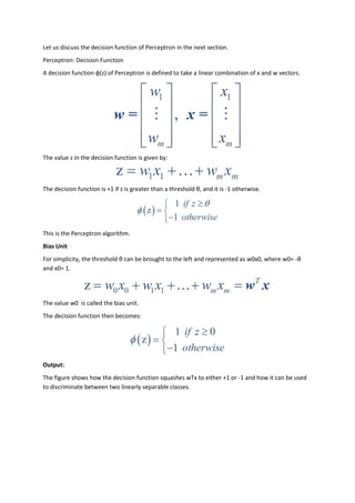 Perceptron Study Material with XOR example | PDF