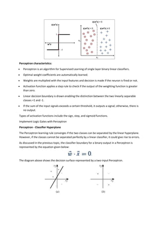 Perceptron Study Material with XOR example | PDF