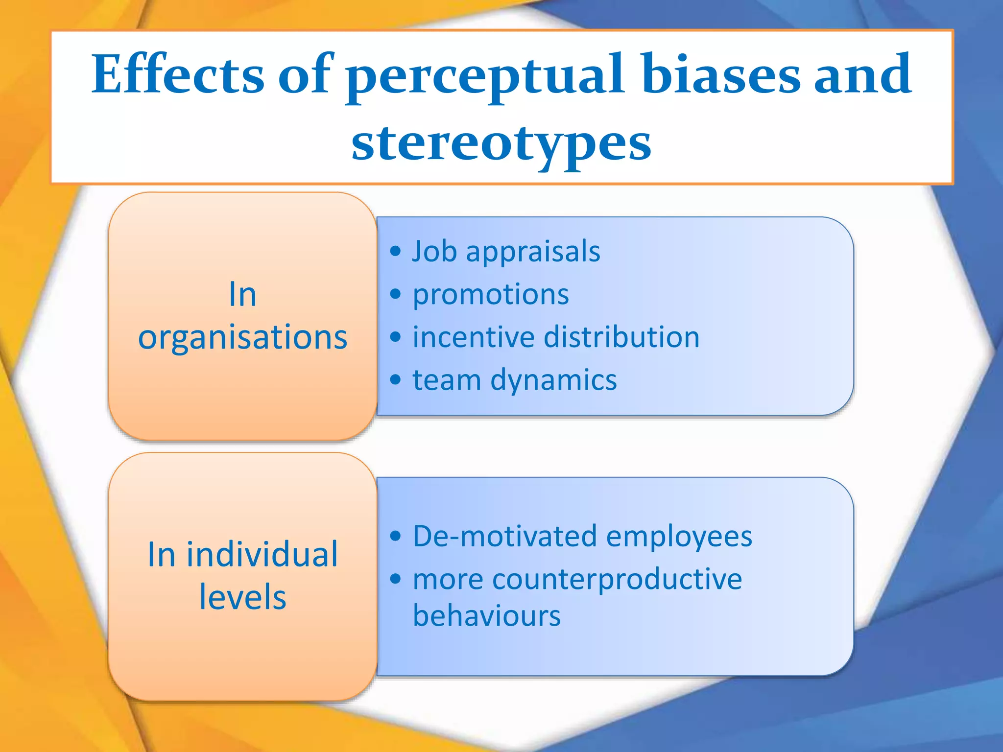 Perceptual biases and stereotyping | PPTX