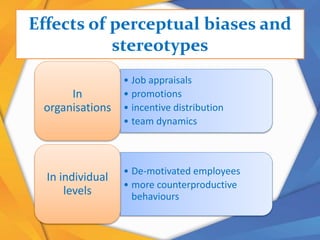 Perceptual biases and stereotyping | PPTX