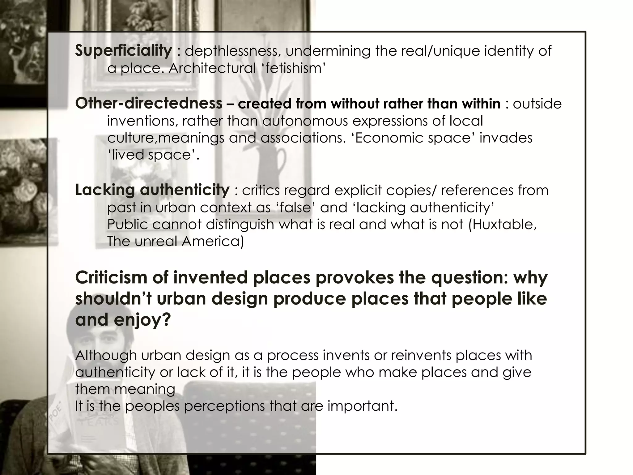chapter 5, public places urban spaces- Perceptual dimensions | PPTX