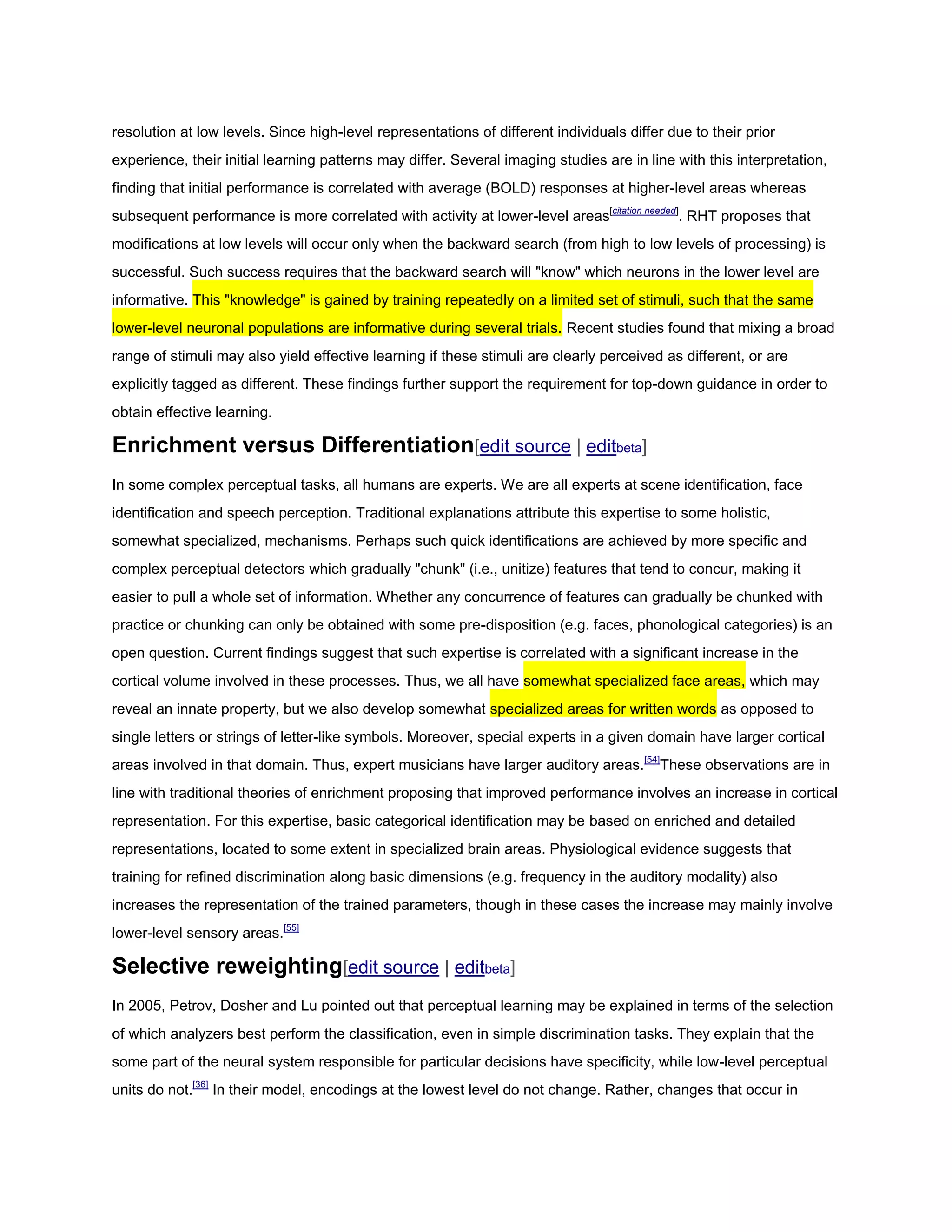 Perceptual learning | DOCX