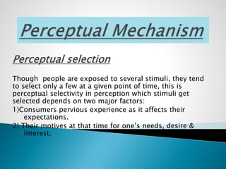 Perception and Consumer Behaviour | PPTX