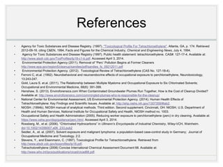 Presentation on Perchloroethylene and its Regulation: Colorado School ...