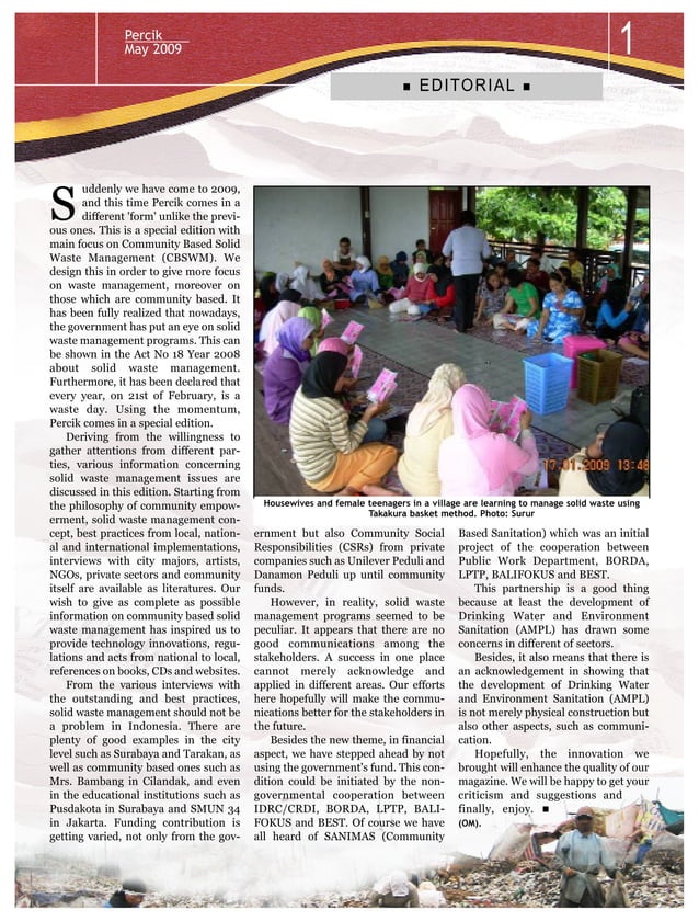 Community-Based Solid Waste Management. Indonesia Water and Sanitation ...