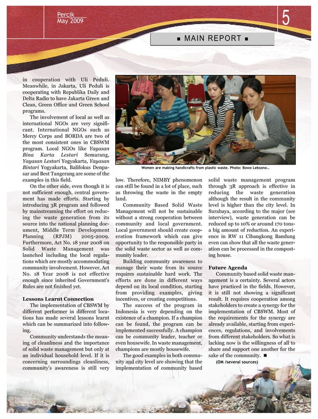 Community-Based Solid Waste Management. Indonesia Water and Sanitation ...