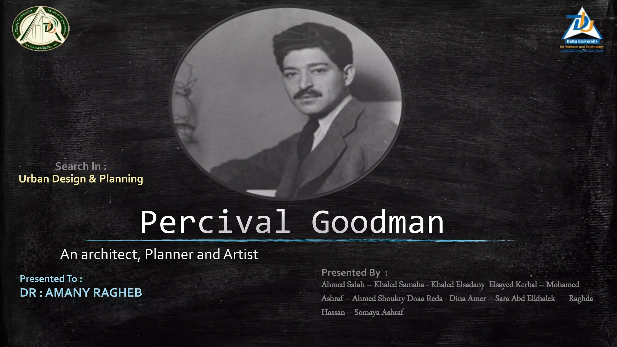 Percival goodman & shapes of planning a city _ أشكال تخطيط المدن | PPTX