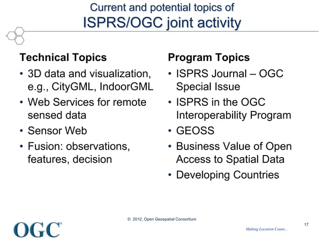 OGC standards relevant to ISPRS | PPT | Free Download