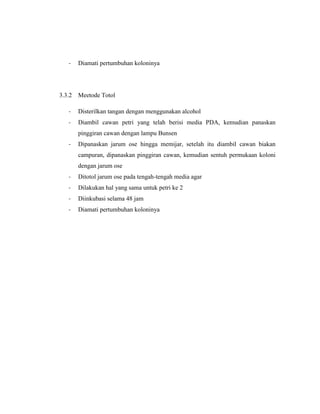 Percobaan 4 (pembuatan biakan murni) | DOCX