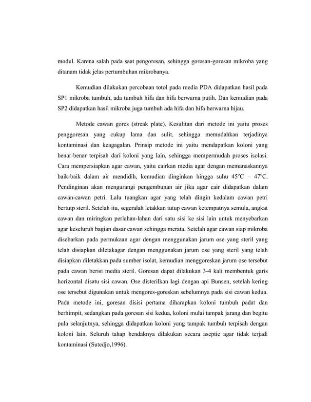 Percobaan 4 (pembuatan biakan murni) | DOCX