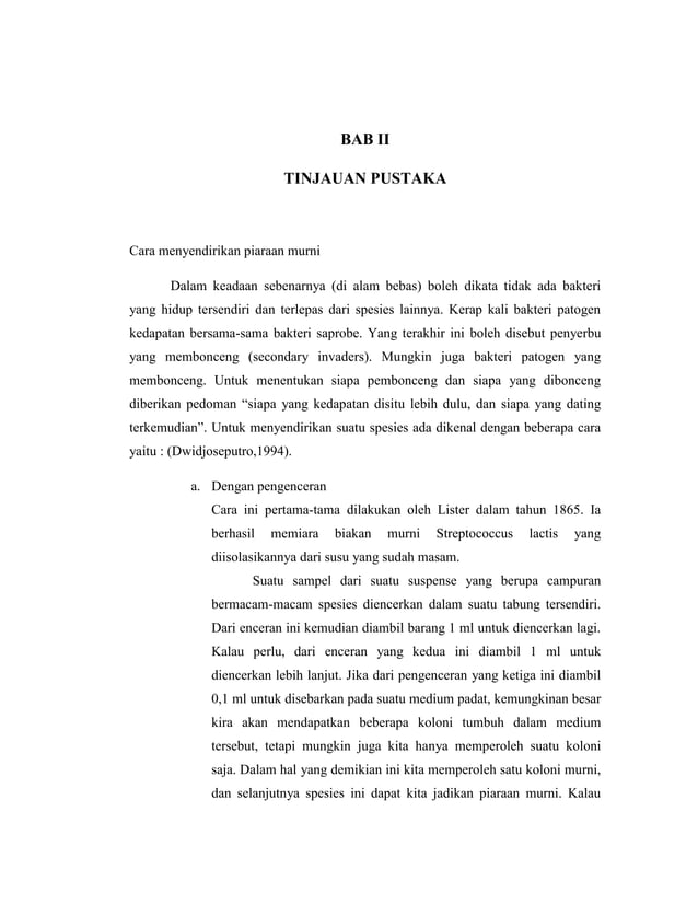 Percobaan 4 (pembuatan biakan murni) | DOCX