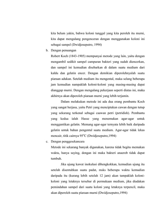 Percobaan 4 (pembuatan biakan murni) | DOCX