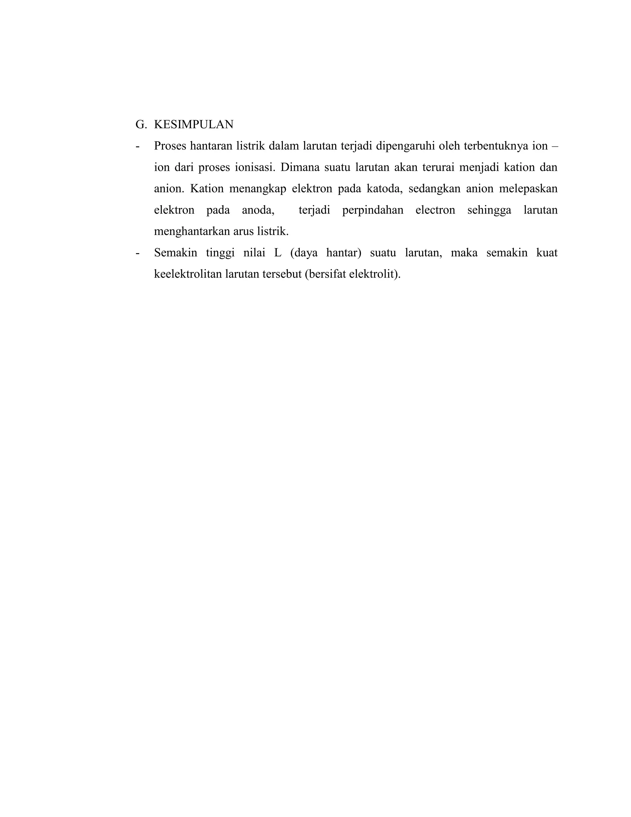 laporan daya hantar listrik larutan elektrolit dna non elektrolit | DOCX