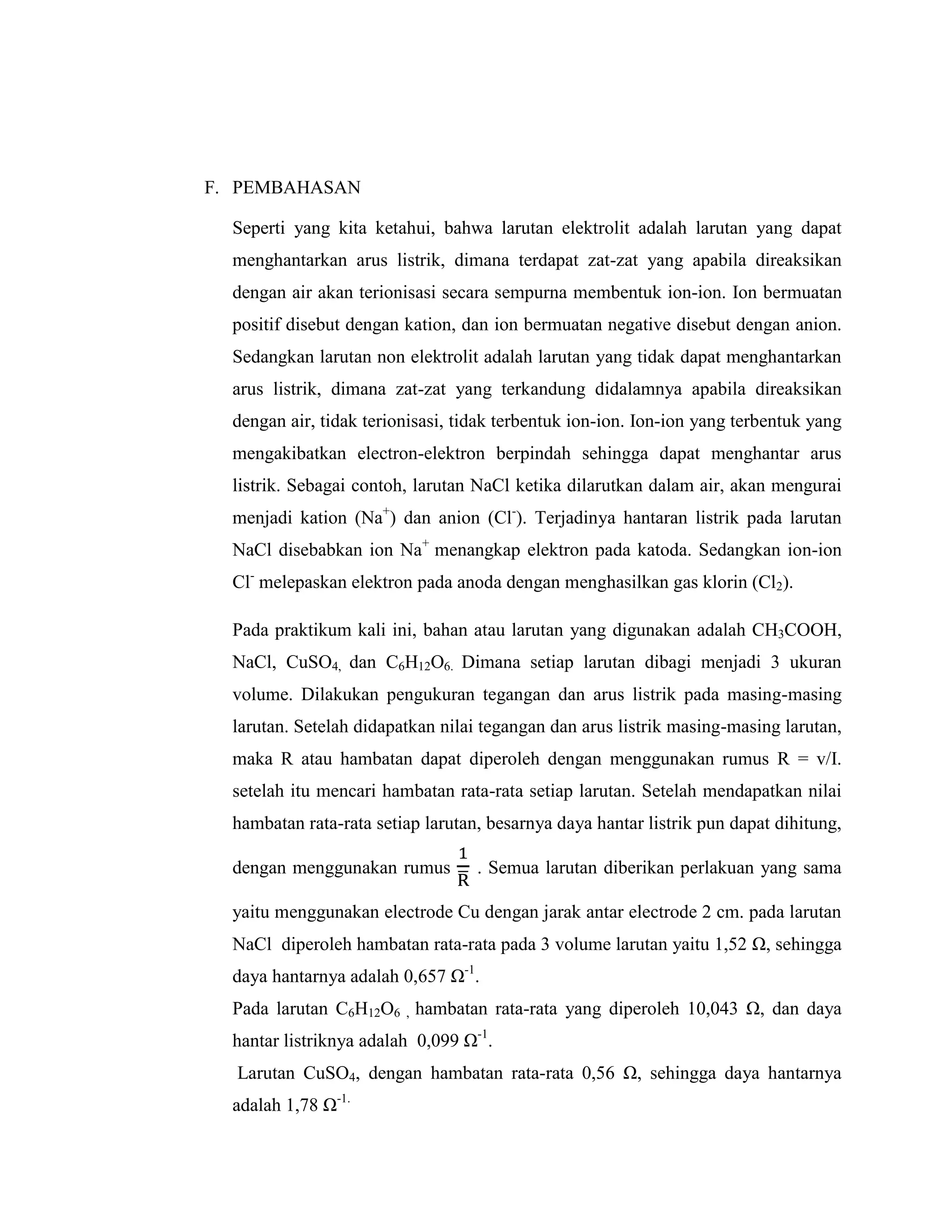 laporan daya hantar listrik larutan elektrolit dna non elektrolit | DOCX