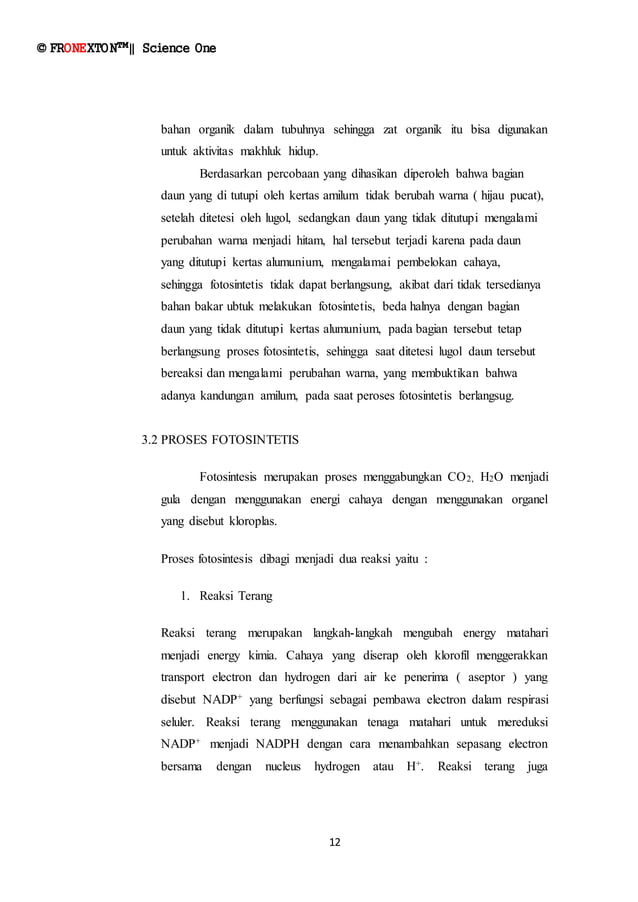 Percobaan ingenhousz dan sach | PDF