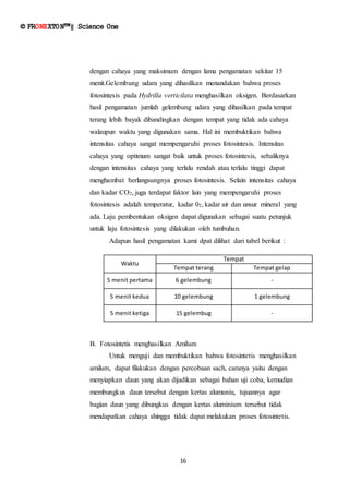 Percobaan ingenhousz dan sach | PDF