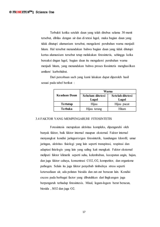 Percobaan ingenhousz dan sach | PDF