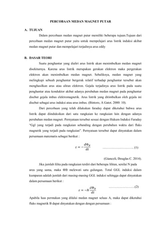 Percobaan medan magnet putar ana kinanti | PDF