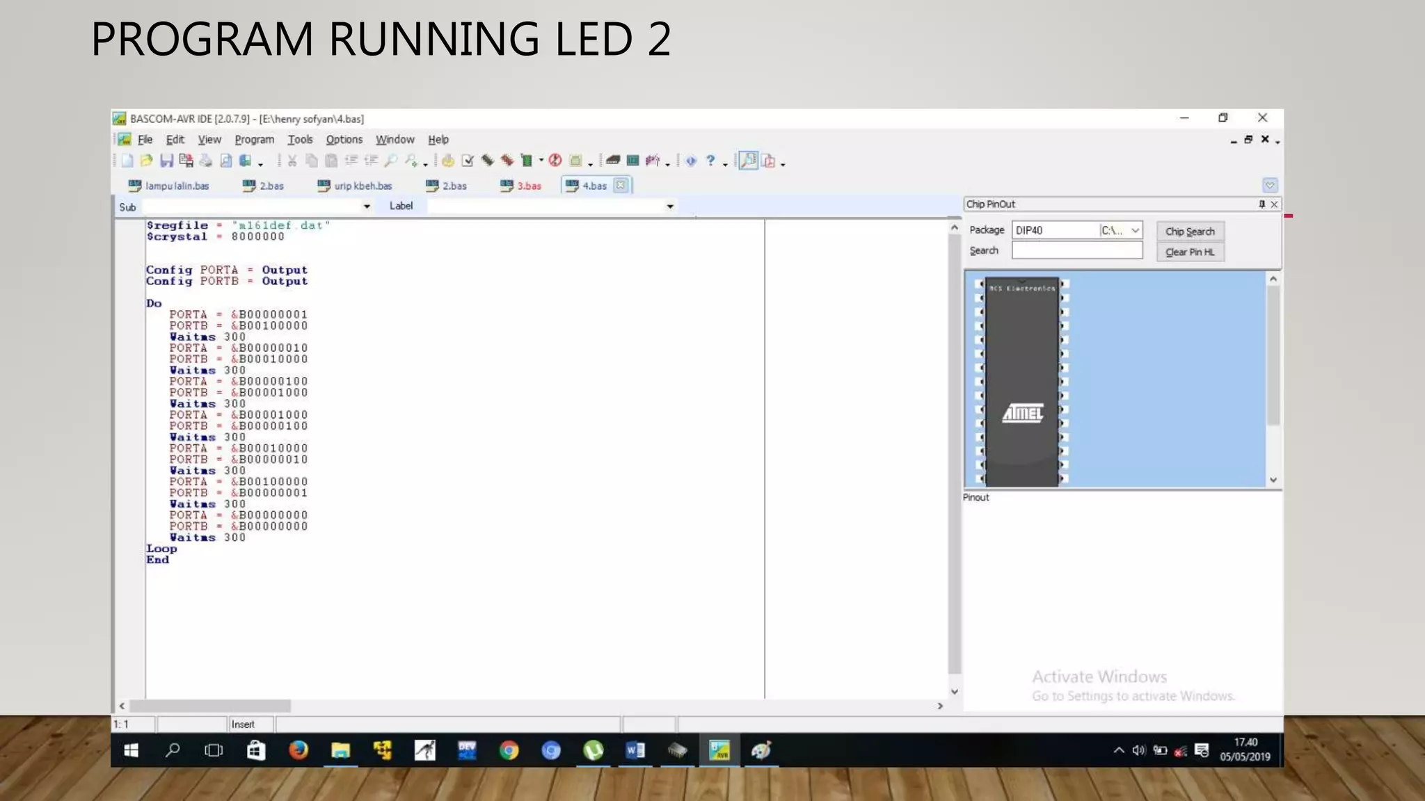 pemrograman running led dengan 3 macam gaya | PPTX