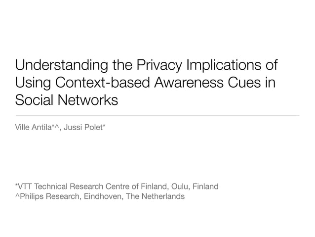 PerCol 2012 - Presentation | PDF