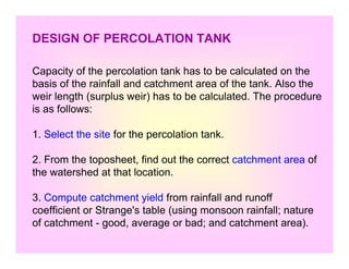 Hydrologic Design of a Percolation Tank | PDF